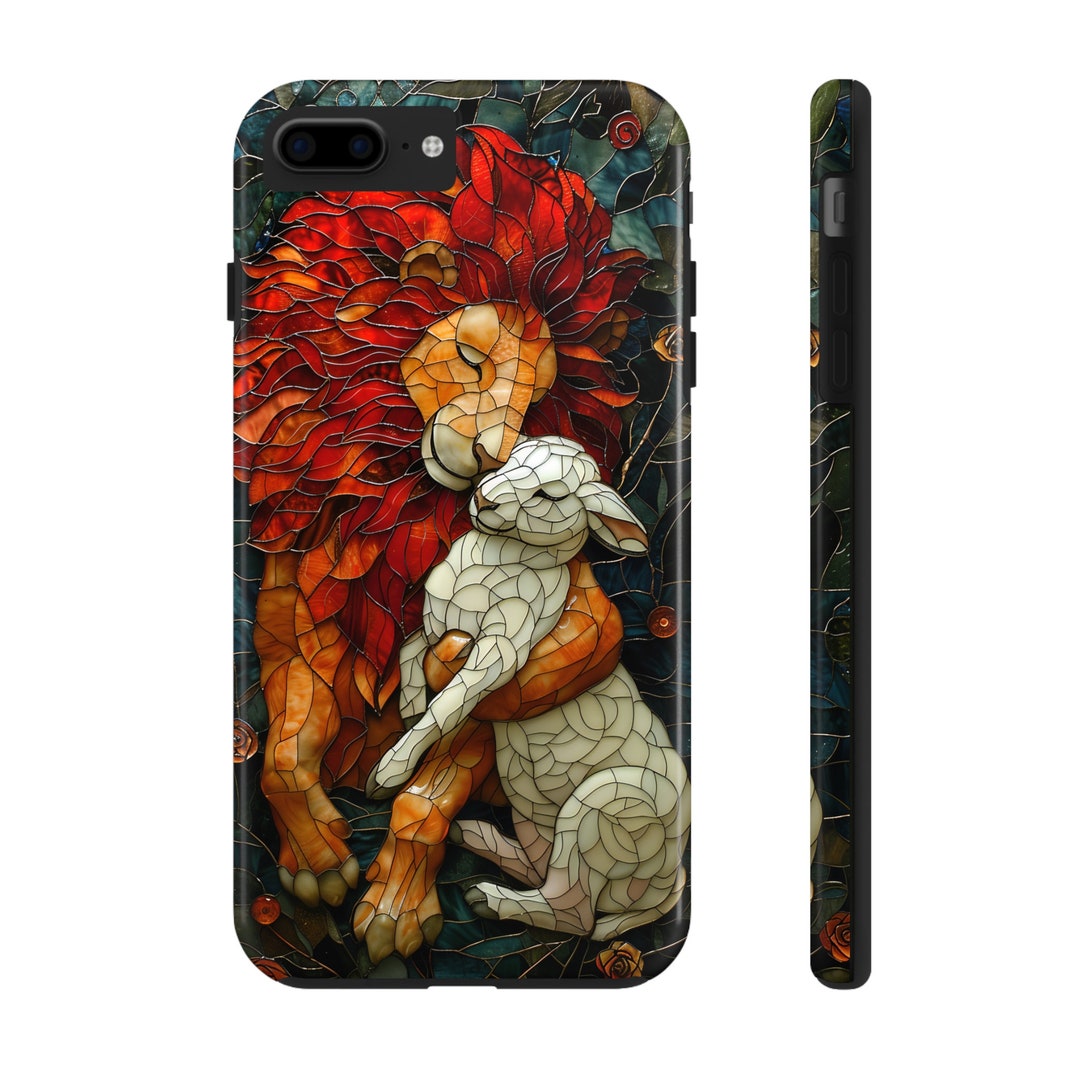 Lion and Lamb Stain Glass iPhone Case All iPhone 15's Through 7, 8, X's ...