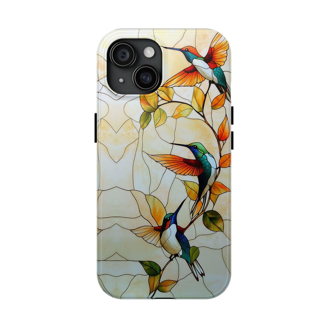 Vine of Hummingbirds in Stained Glass iPhone Case 15's Thru 7, 8 & Se's ...