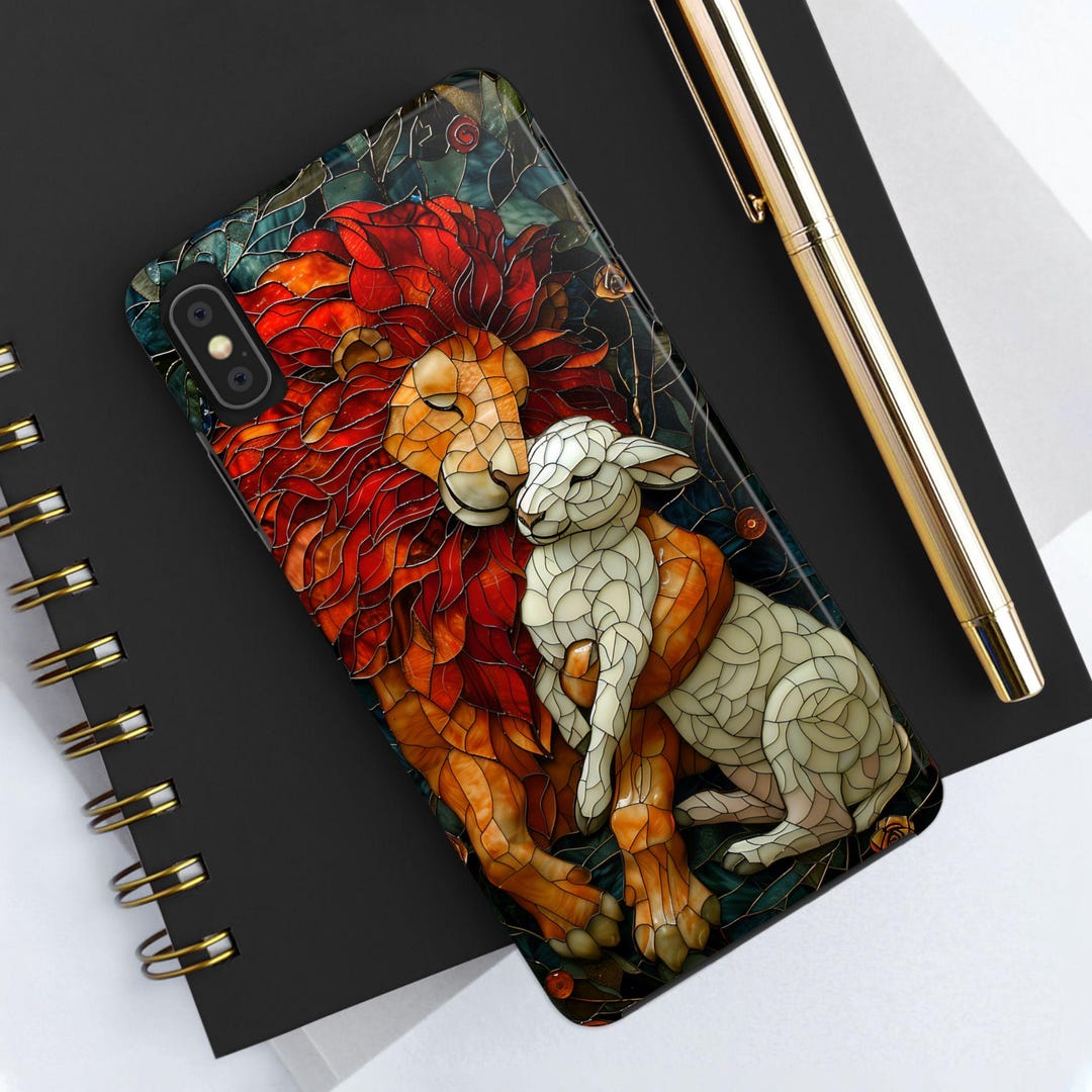 Lion Lies Down With the Lamb Stain Glass iPhone Cases - iPhone 16 Thru ...