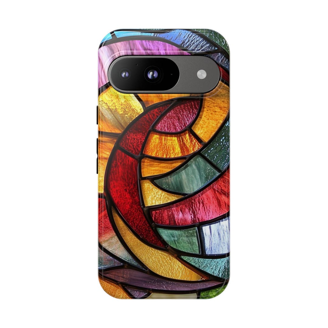 Stained Glass Moon Sliver Phone Case: 3D Wrap, Impact Resistant - Etsy