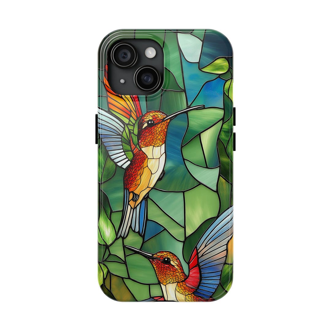 Green Stained Glass Hummingbirds Phone Case - iPhone Cases - 16's Thru ...