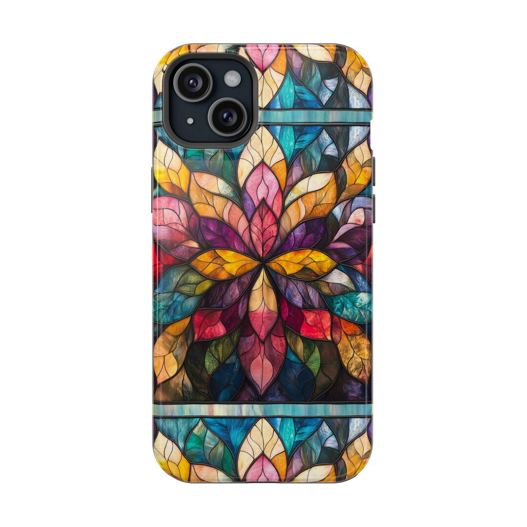 Magsafe Stained Glass Peacock Feathers Phone Case - Dual Layers ...