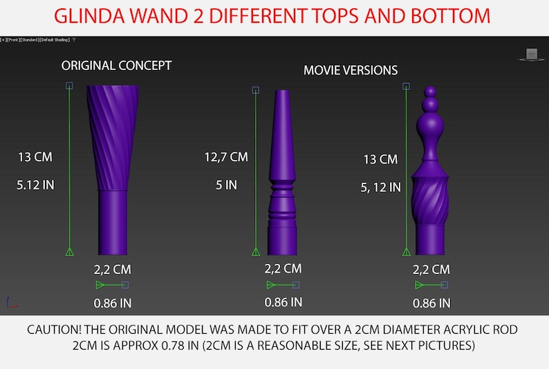 Glinda Wand Wicked 3D Print Digital Files, Two Movie-relevant Parts ...
