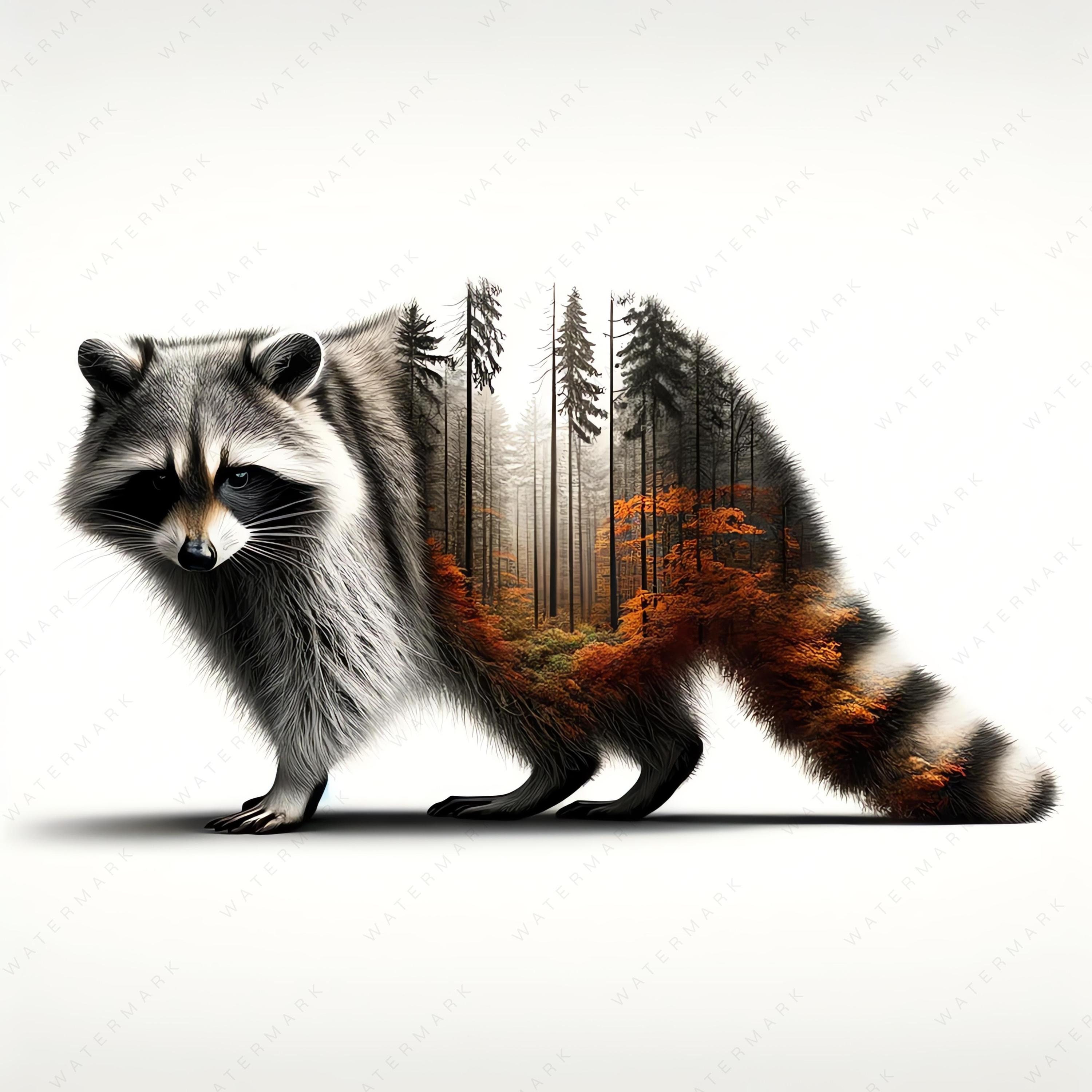 Forest Raccoon Clipart 10 High-quality Images Wildlife Art Double ...