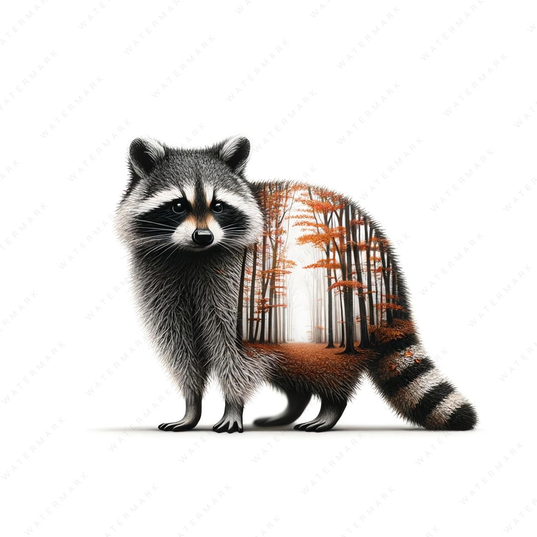 Forest Raccoon Clipart | 10 High-quality Images | Wildlife Art | Double ...