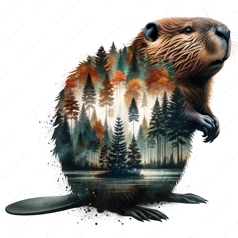 Beaver Print - Etsy