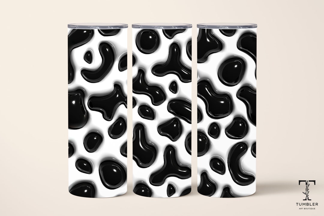 3D Inflated Cow Skin Tumbler Wrap, 3D Puffy Cow Tumbler Wrap, 20 Oz ...