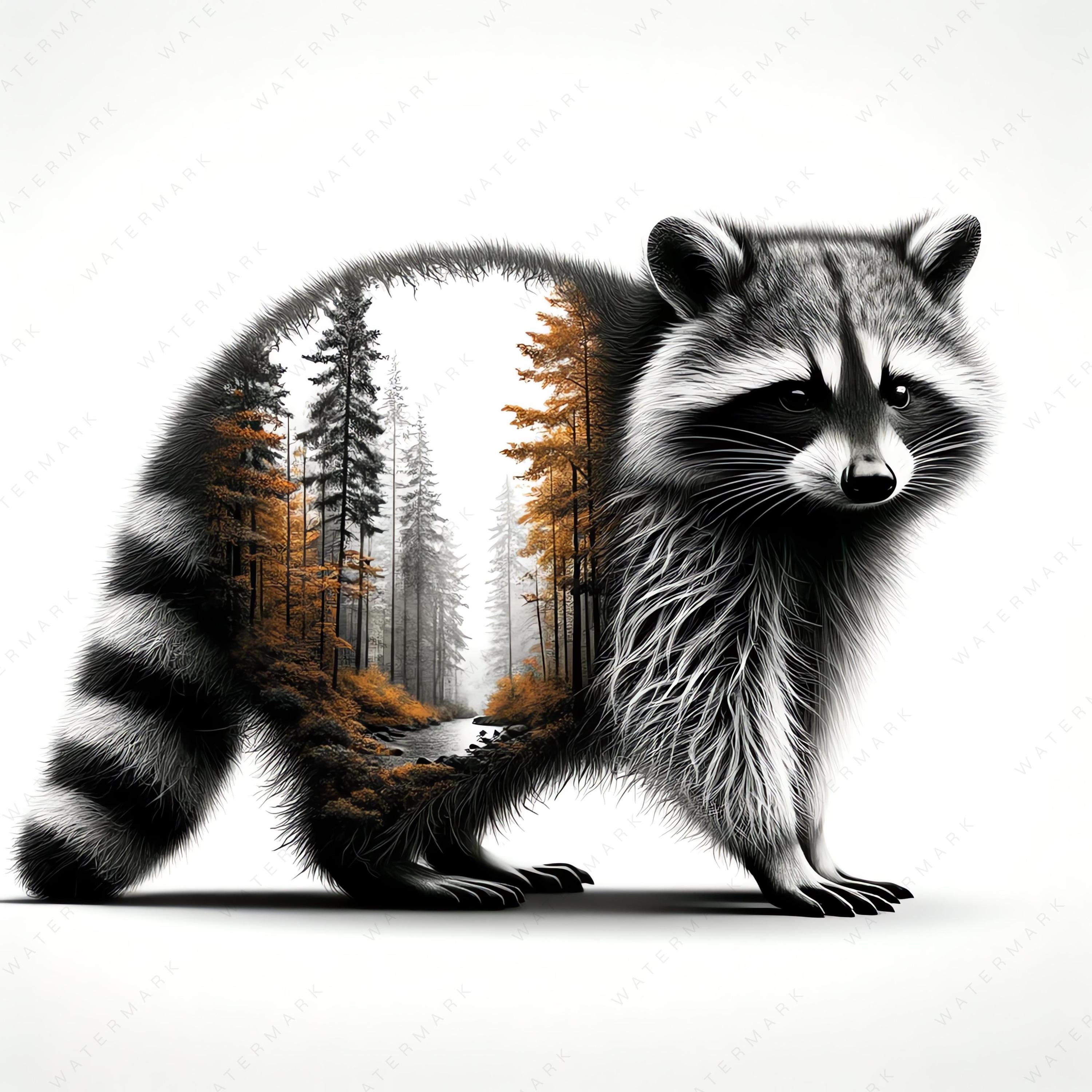 Forest Raccoon Clipart 10 High-quality Images Wildlife Art Double ...