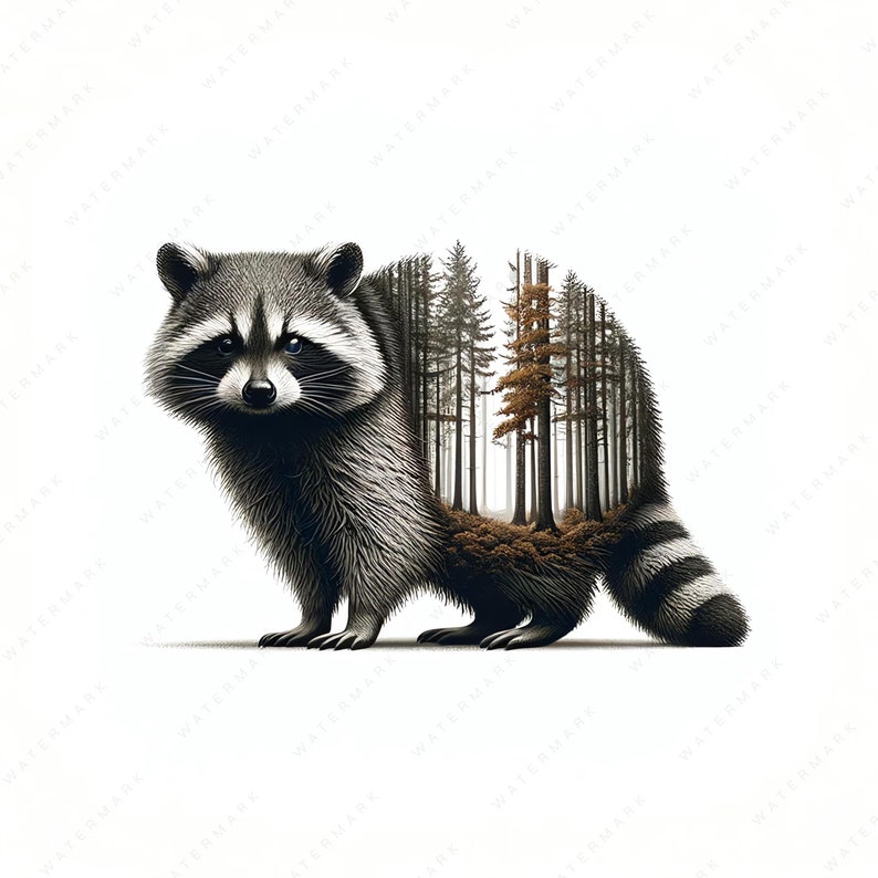 Forest Raccoon Clipart 10 High-quality Images Wildlife Art Double ...