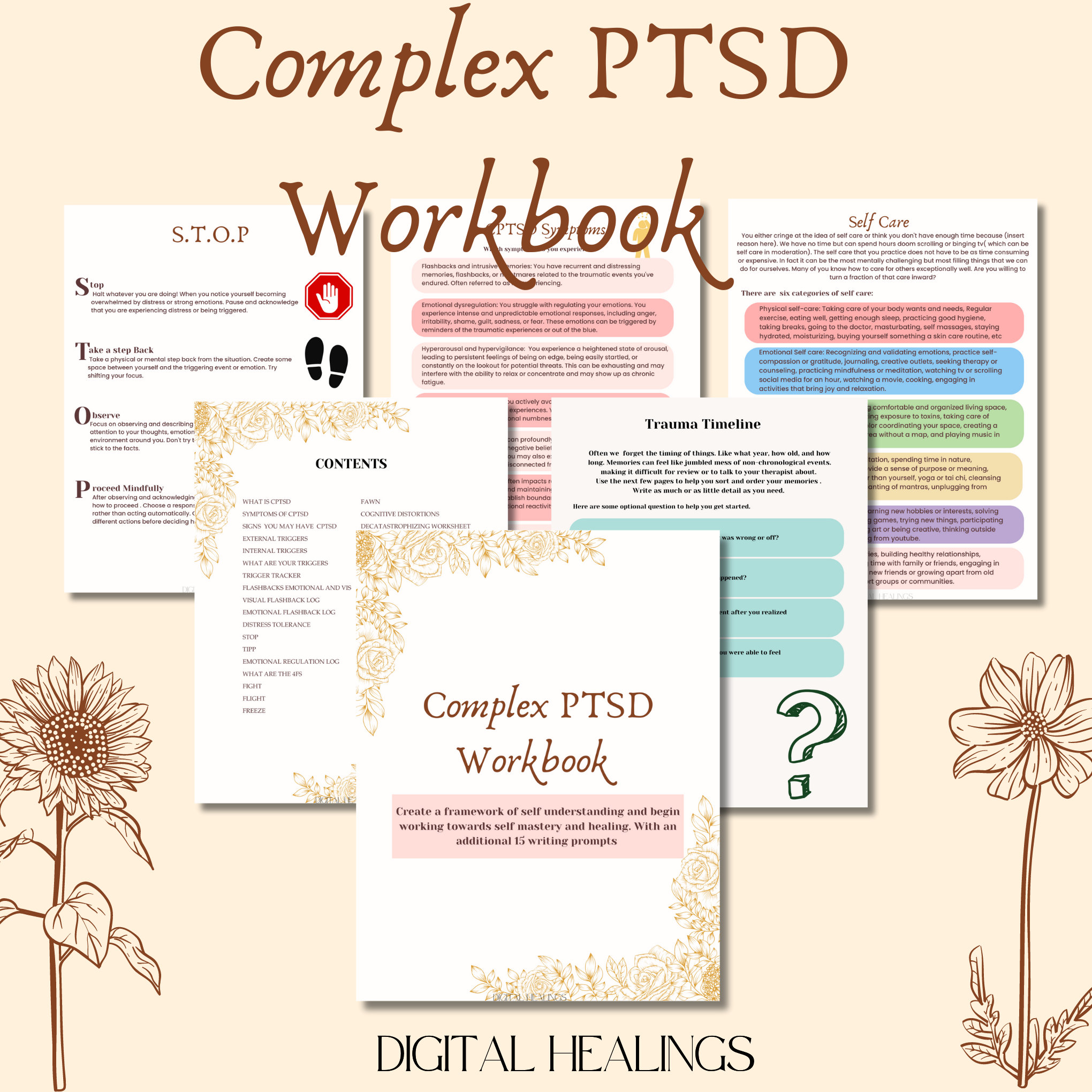 Complex PTSD Workbook: CPTSD Workbook Work Towards Self - Etsy