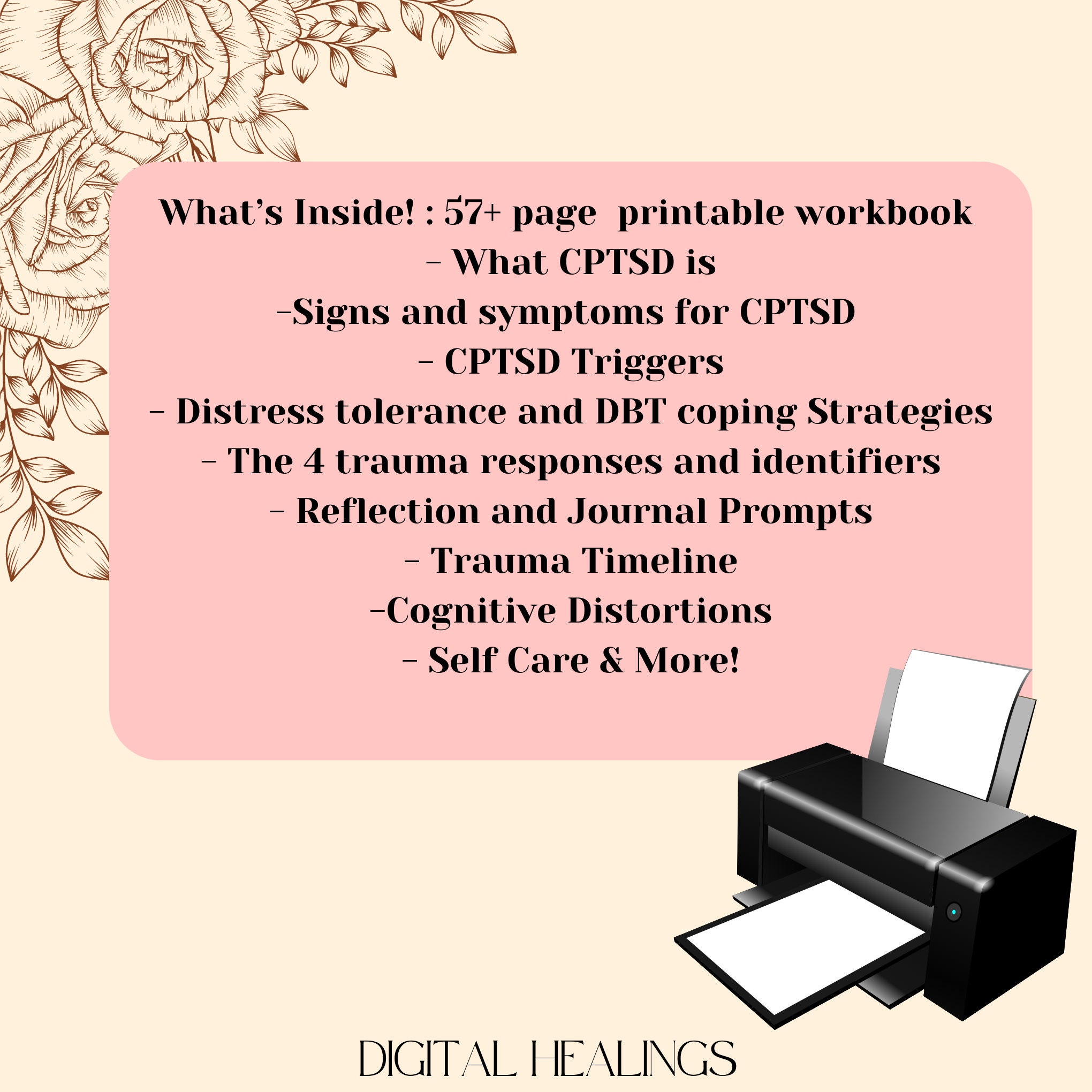 Complex PTSD Workbook: CPTSD Workbook Work Towards Self - Etsy