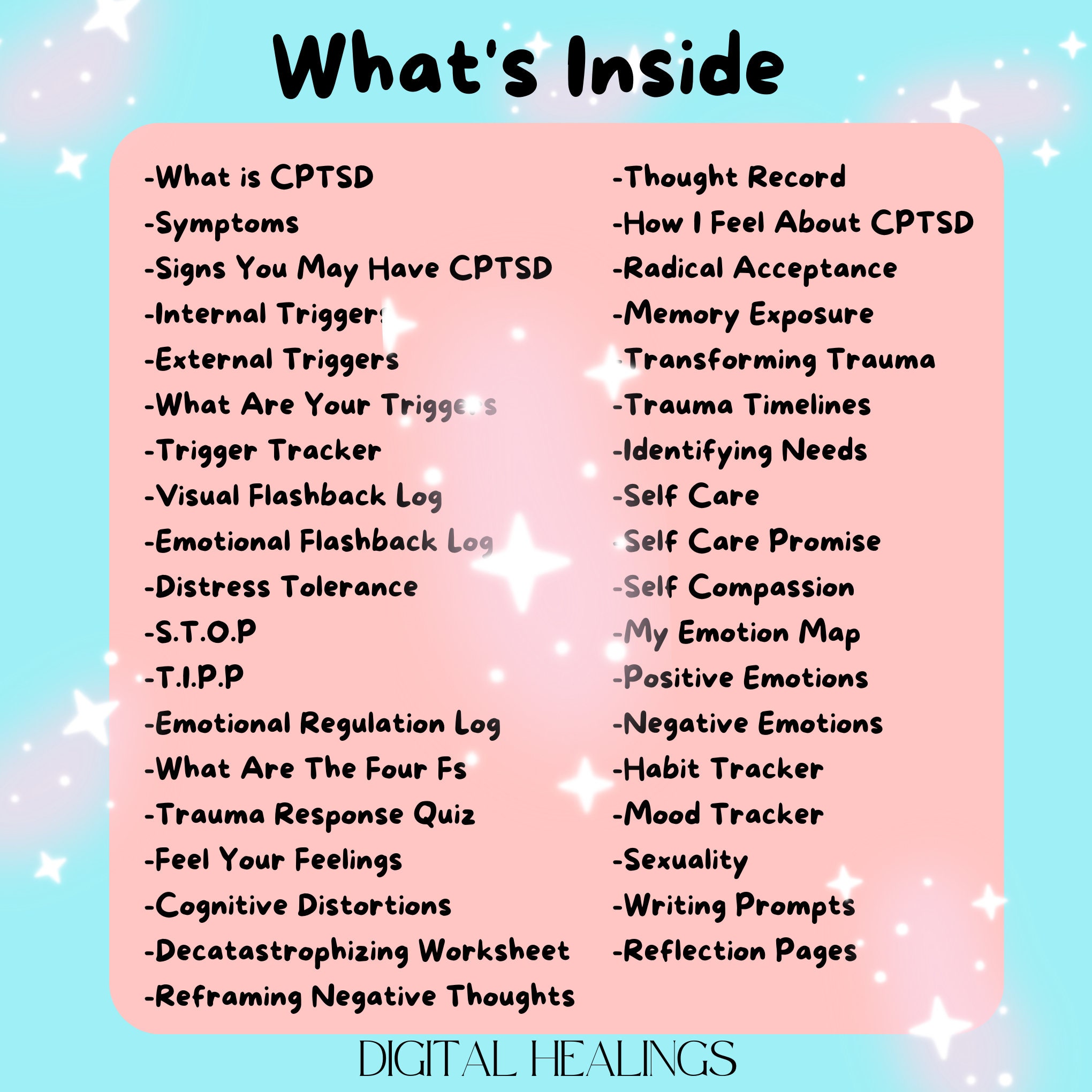 CPTSD Workbook, Complex PTSD Workbook Self Help, Healing, Childhood ...