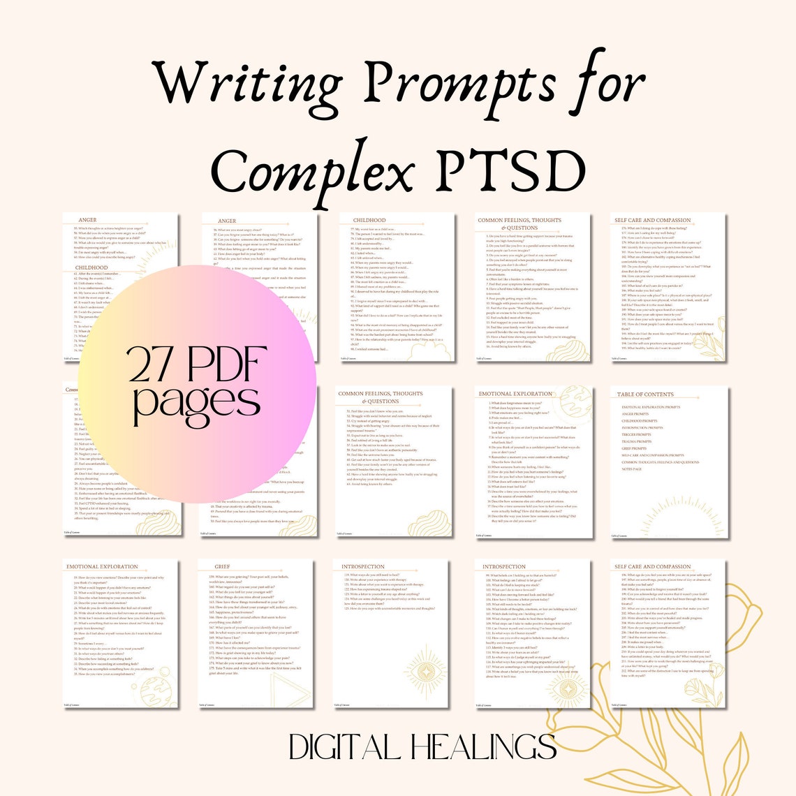 Journal Prompts for CPTSD, Complex PTSD, CPTSD Writing Prompts, Trauma ...