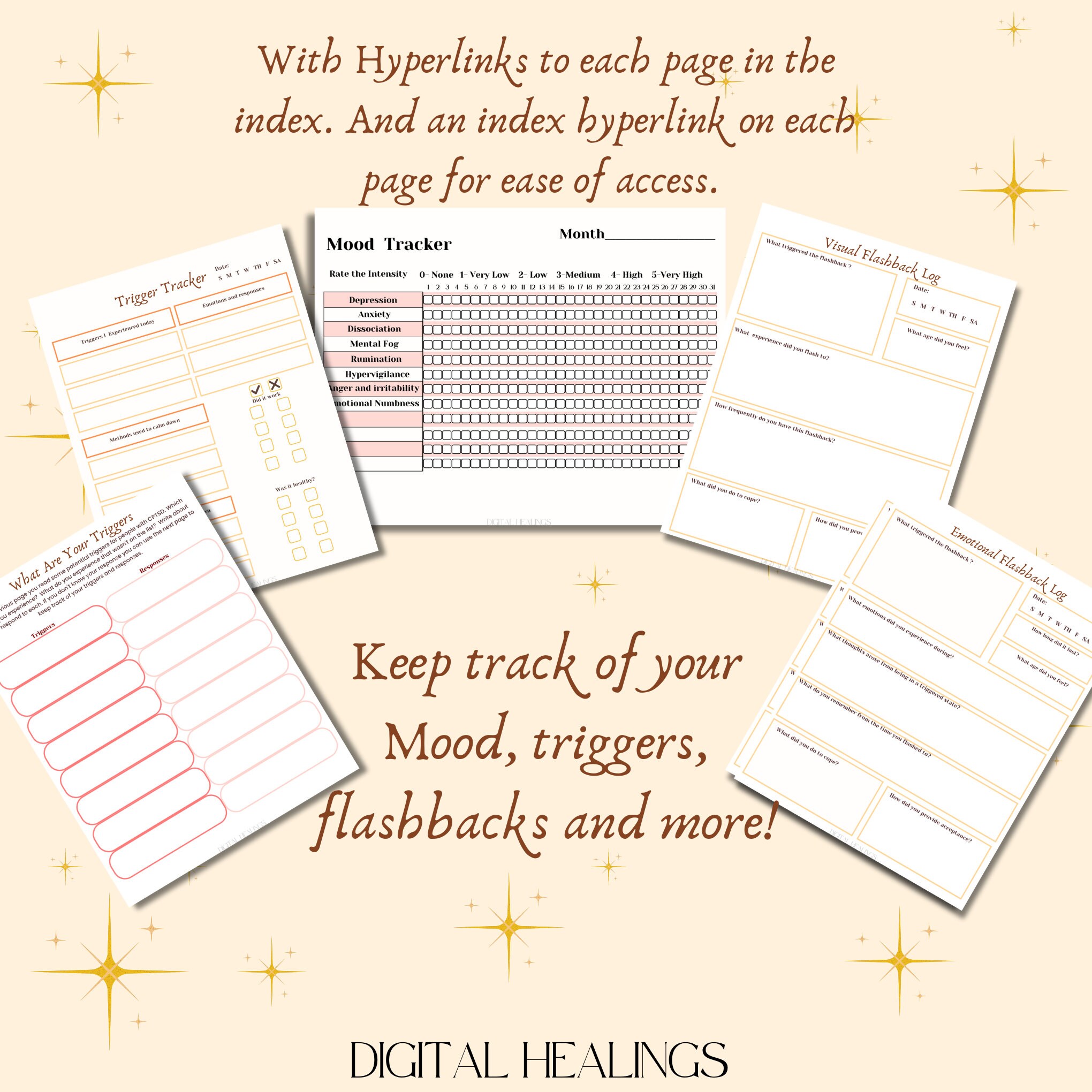 Trauma Recovery Worksheets, Trauma Response, W/trigger Trackers and ...