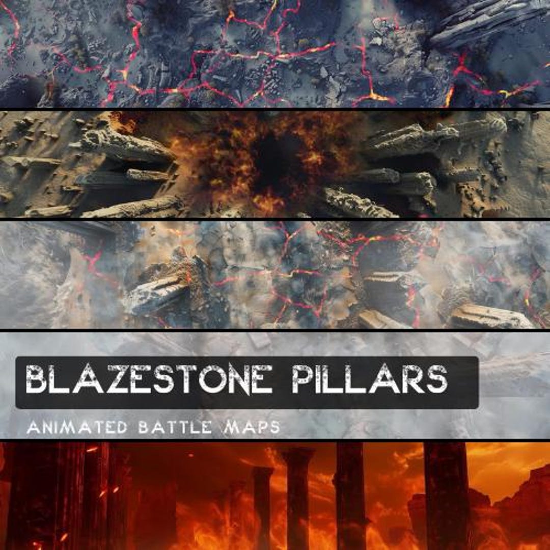 D&D Blazestone Pillars Animated Battlemaps Pack, Dungeons and Dragons ...