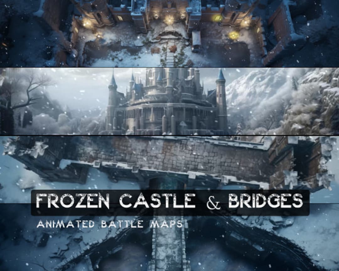 D&D Frozen Castle and Bridges Animated Battlemaps Pack, Dungeons and ...