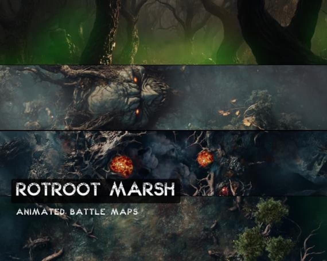 D&D Rotroot Marsh Animated Battlemaps Pack, Dungeons and Dragons ...