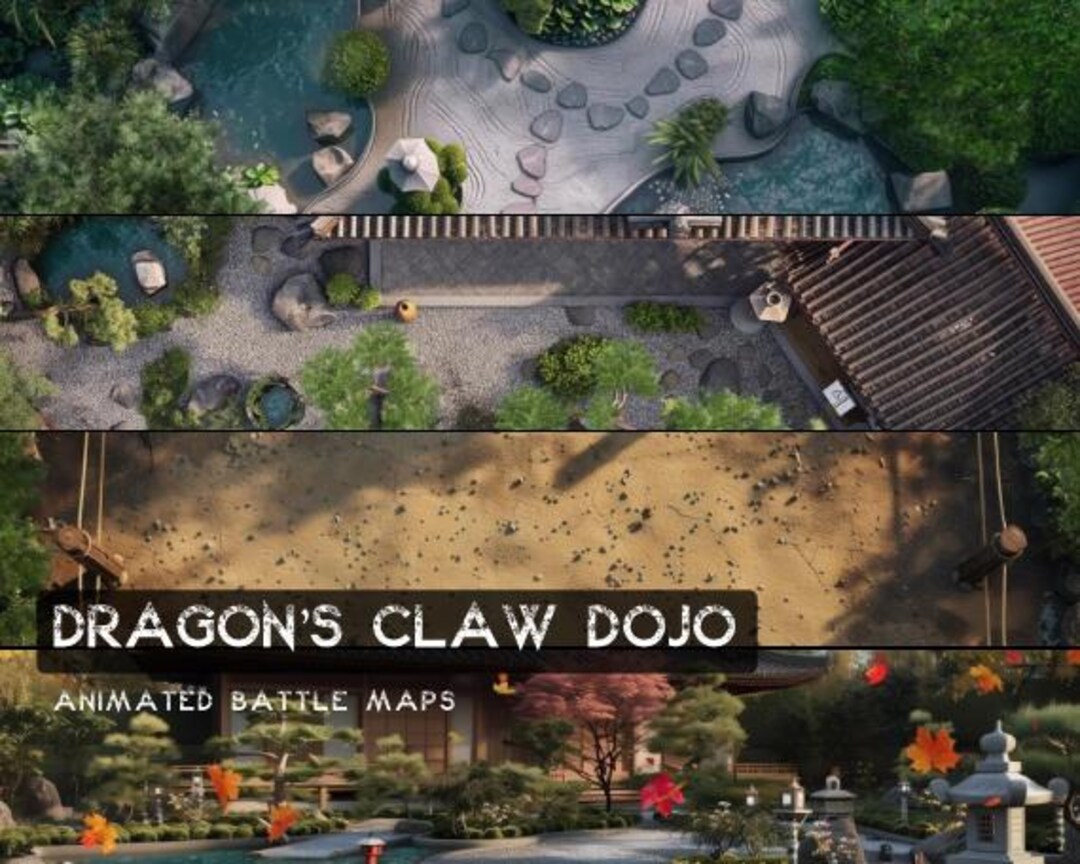 D&D Dragon’s Claw Dojo Animated Battlemaps Pack, Dungeons and Dragons ...