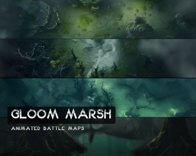 D&D Gloom Marsh Animated Battlemaps Pack, Dungeons and Dragons Digital Battle Maps, Roll20 ...