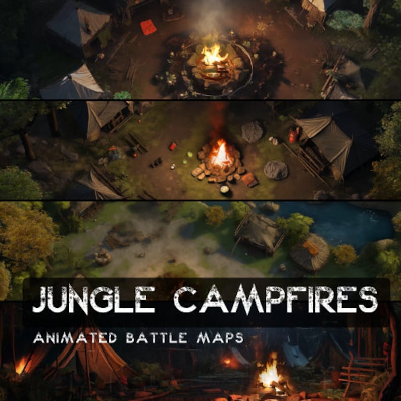 D&D Jungle Campfires Animated Battlemaps Pack, Dungeons and Dragons ...