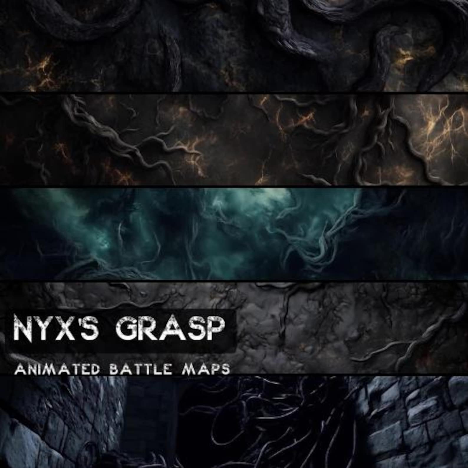 D&D Nyx's Grasp Animated Battlemaps Pack, Dungeons and Dragons Digital Battle Maps, Roll20 ...