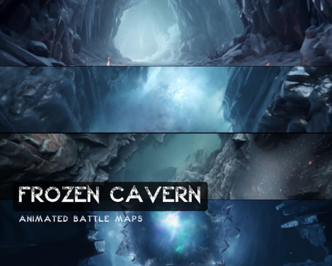 D&D Frozen Cavern Animated Battlemaps Pack, Dungeons and Dragons ...