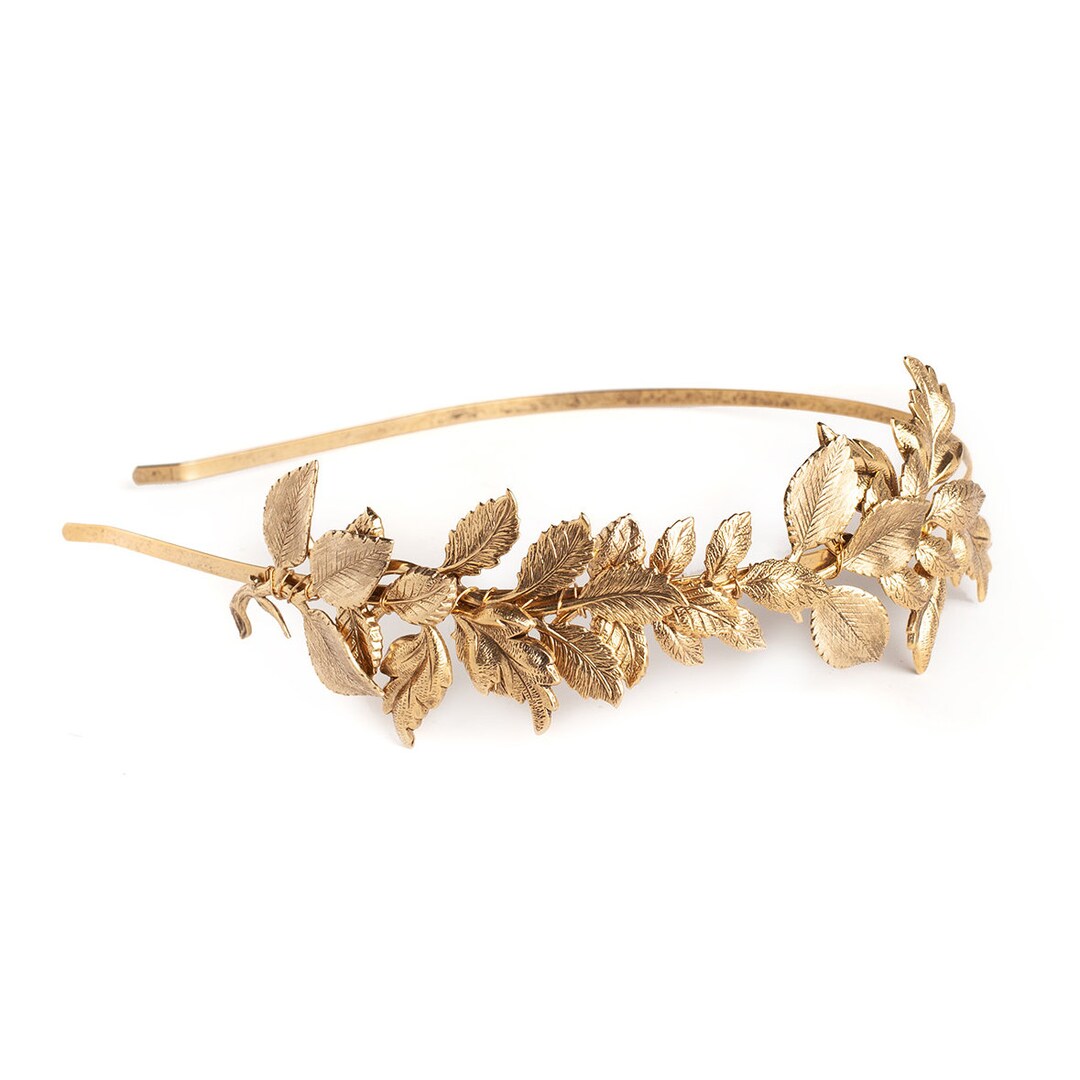 Vintage Gold Leaf Headband: Handmade Woodland Hair Accessory - Etsy UK