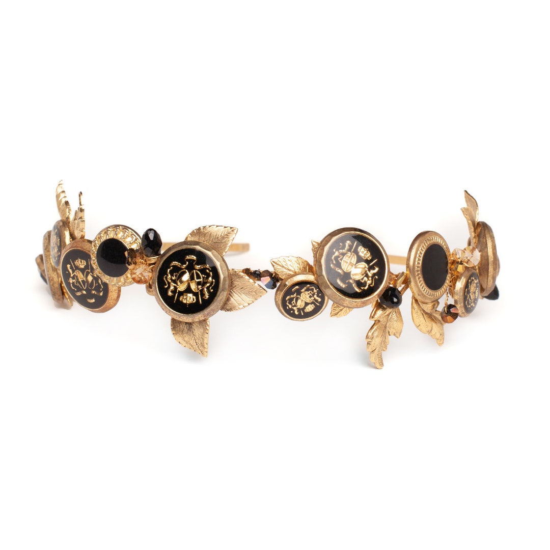 Gold Leaf Medieval Coin Headband: Antique Coat of Arms Crown - Etsy