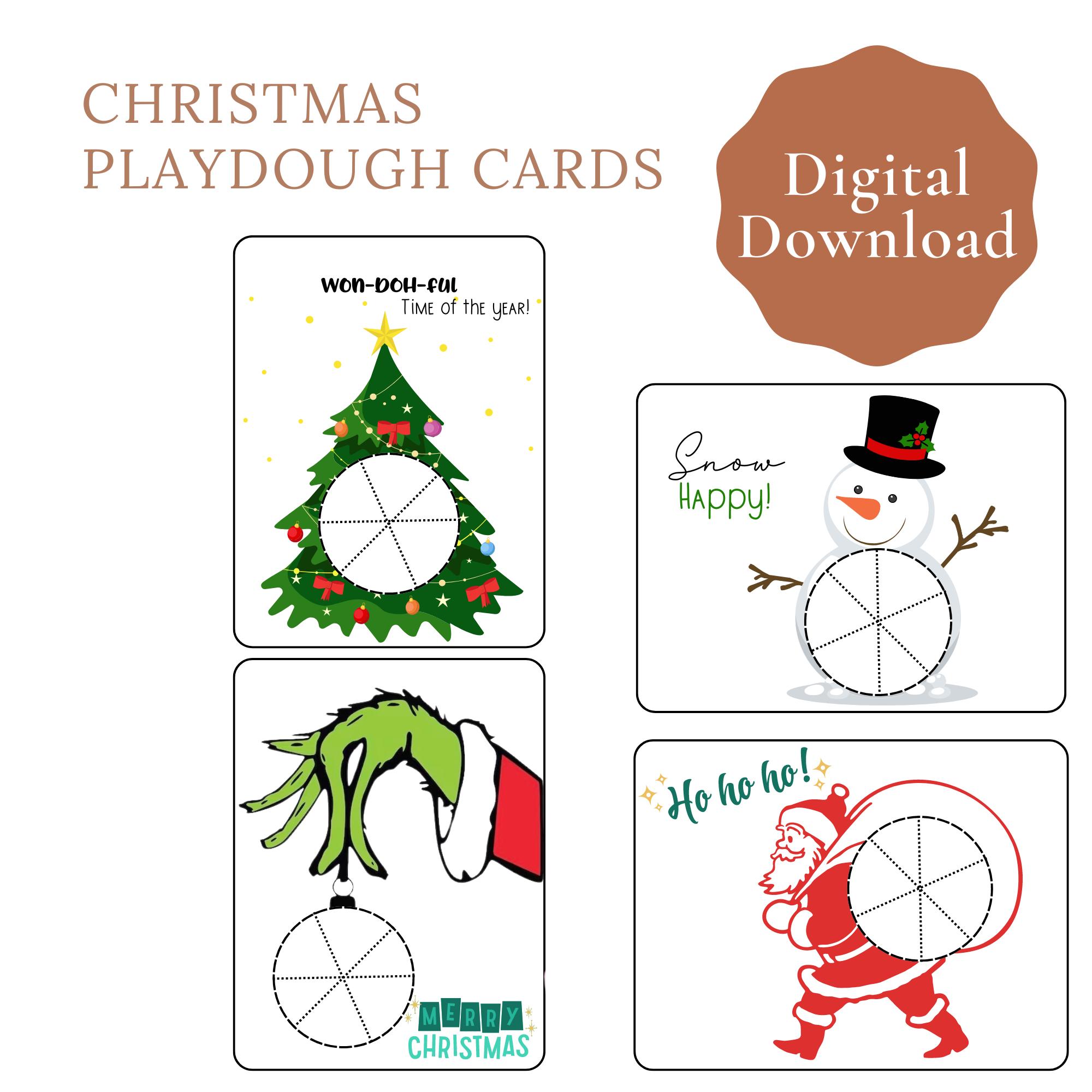 Christmas Play Dough Card Play Dough Holder Christmas Classroom Favor ...
