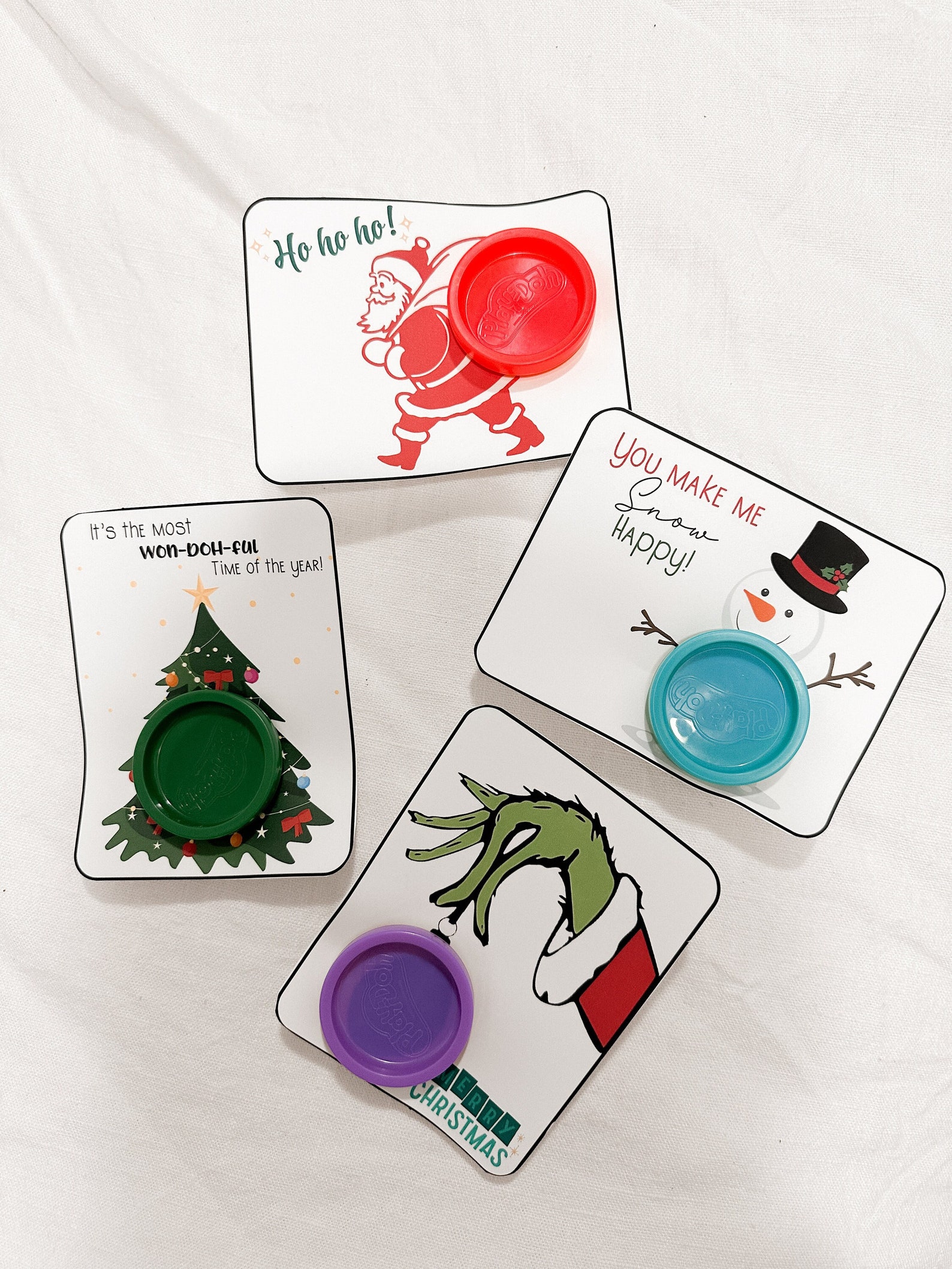 Christmas Play Dough Card Play Dough Holder Christmas Classroom Favor ...