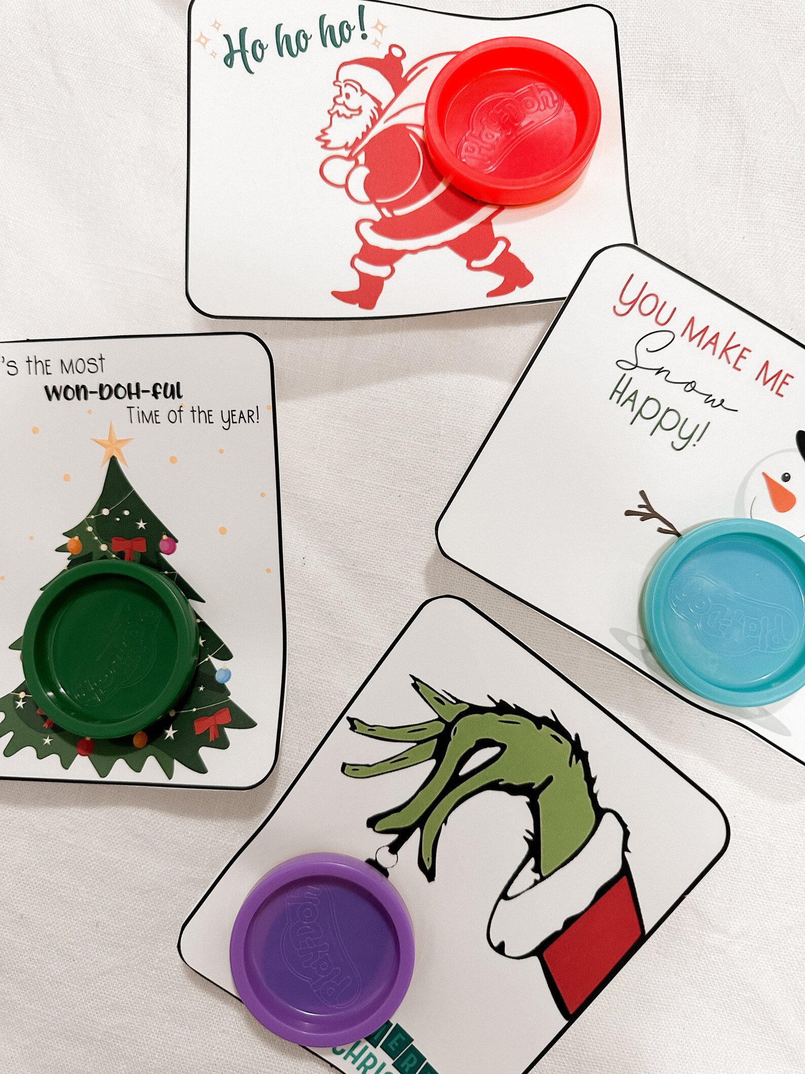 Christmas Play Dough Card Play Dough Holder Christmas Classroom Favor ...