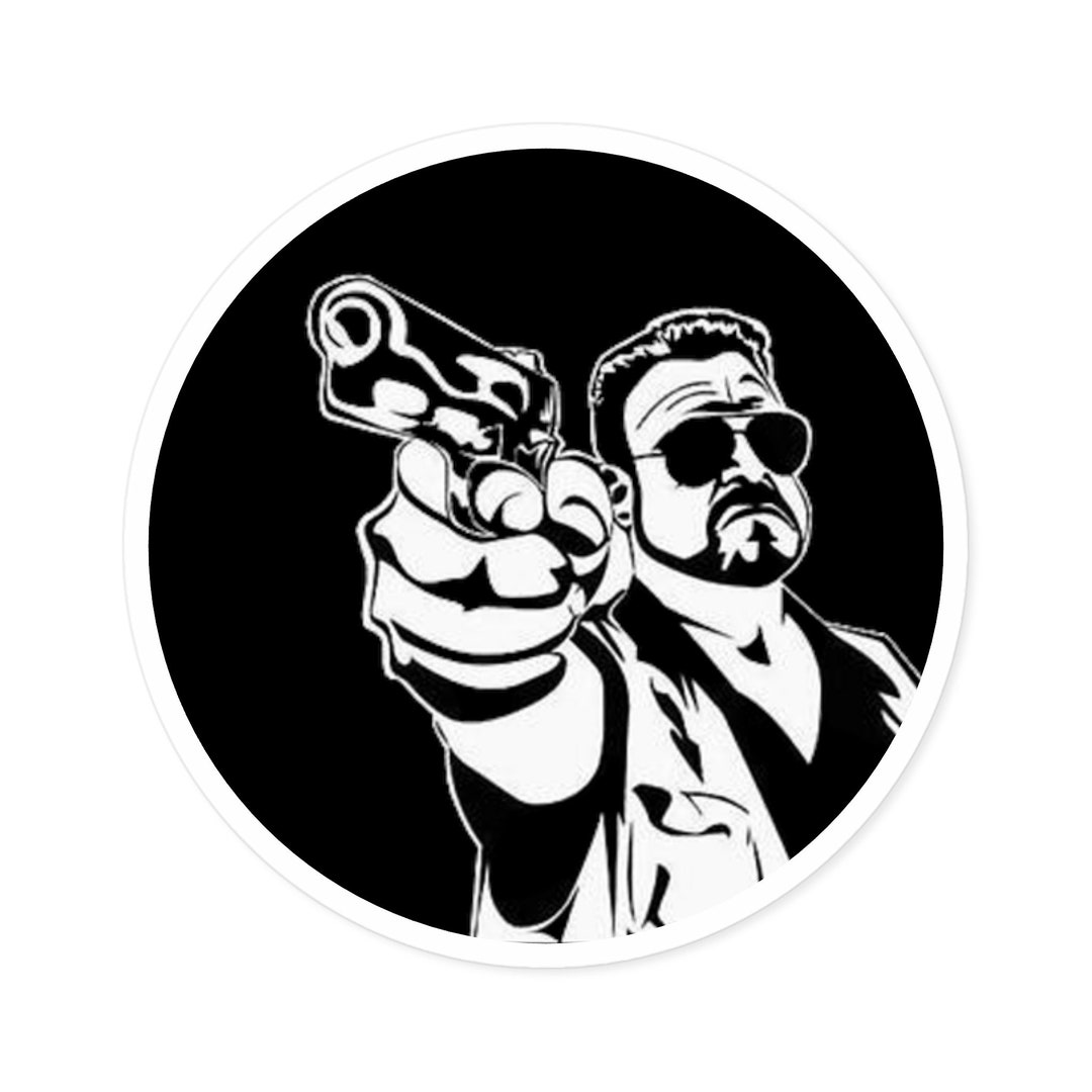 Walter the Big Lebowski Funny Gun Round Stickers Indoor - Etsy
