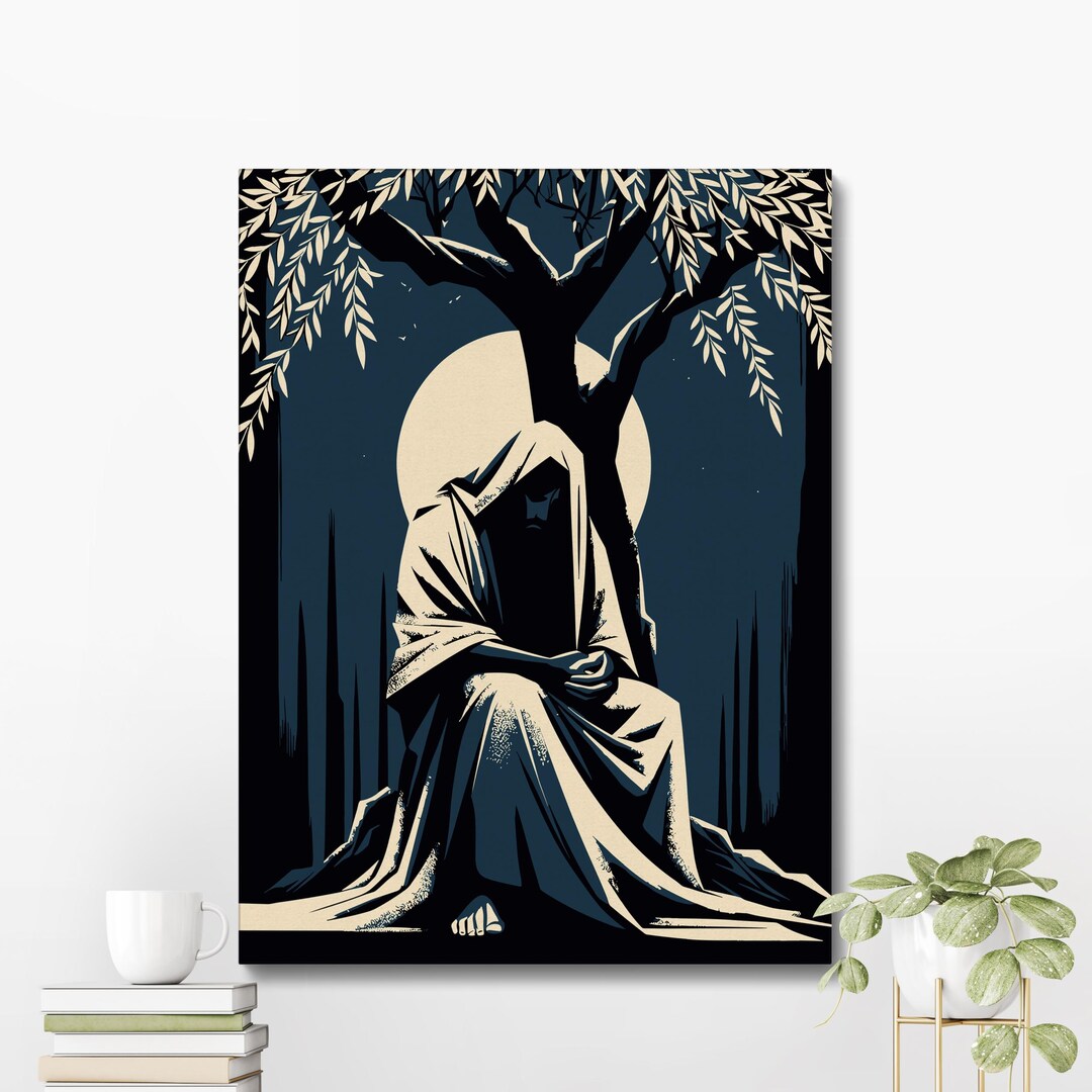 Contemplative Jesus Garden Portrait for Meditation & Spiritual ...