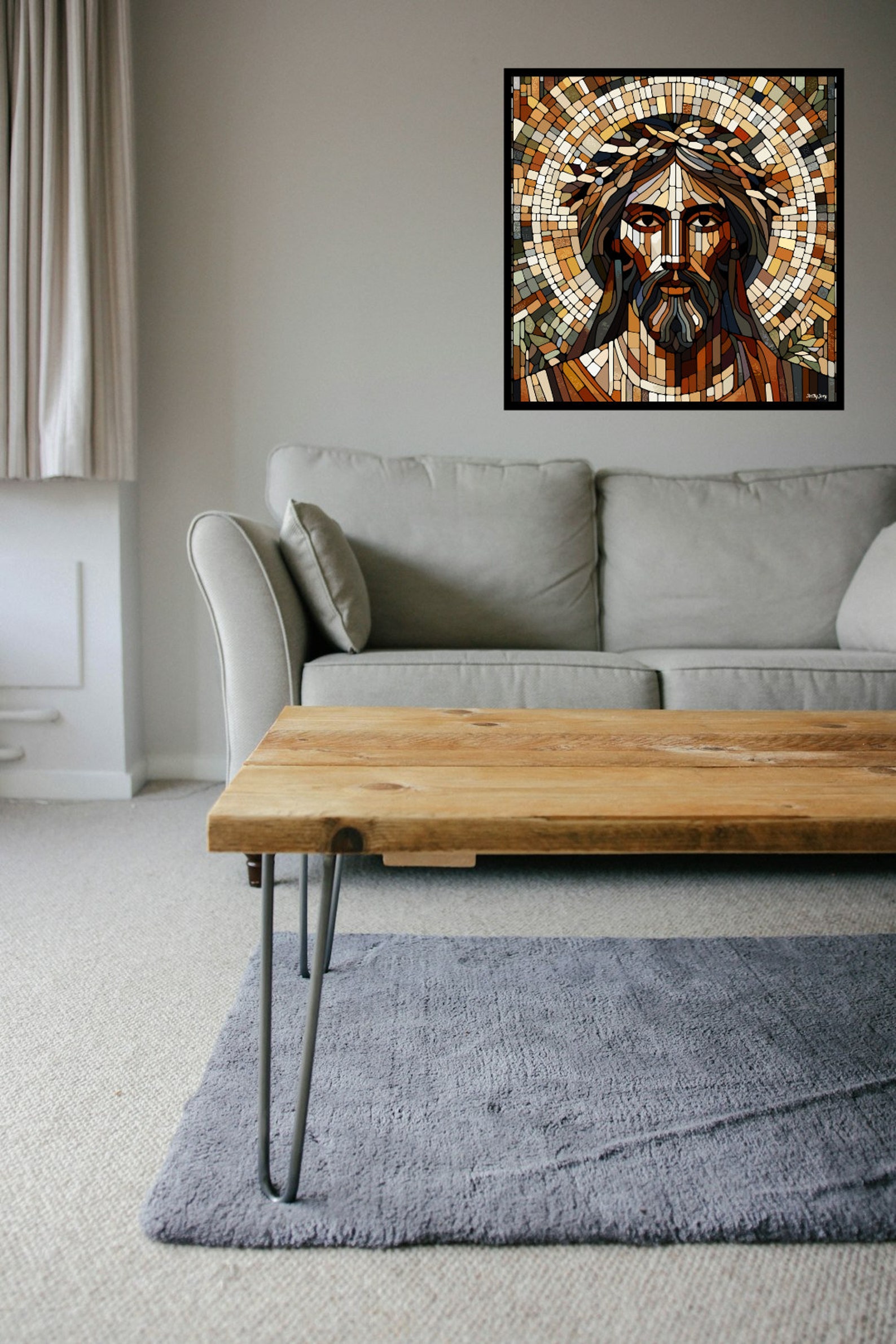 Mosaic Jesus Icon Mosaic Style Jesus Art Christian Mosaic Art Jesus ...