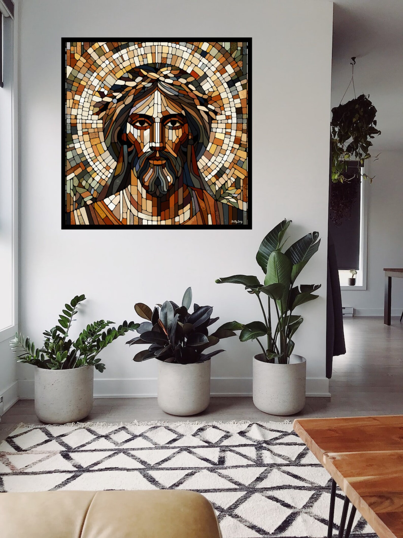 Mosaic Jesus Icon Mosaic Style Jesus Art Christian Mosaic Art Jesus ...