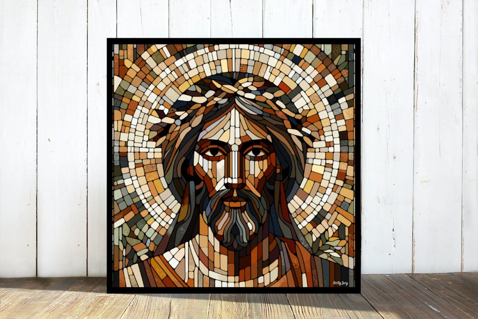 Mosaic Jesus Icon Mosaic Style Jesus Art Christian Mosaic Art Jesus ...