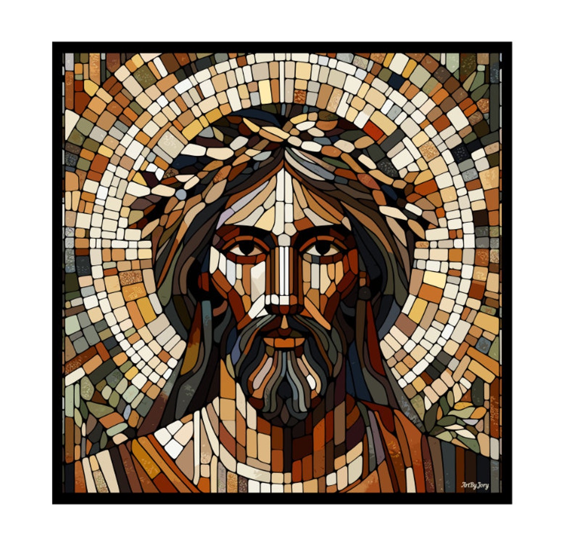 Mosaic Jesus Icon Mosaic Style Jesus Art Christian Mosaic Art Jesus ...