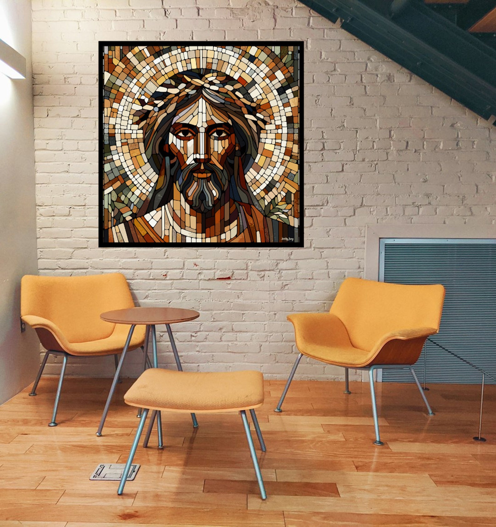 Mosaic Jesus Icon Mosaic Style Jesus Art Christian Mosaic Art Jesus ...