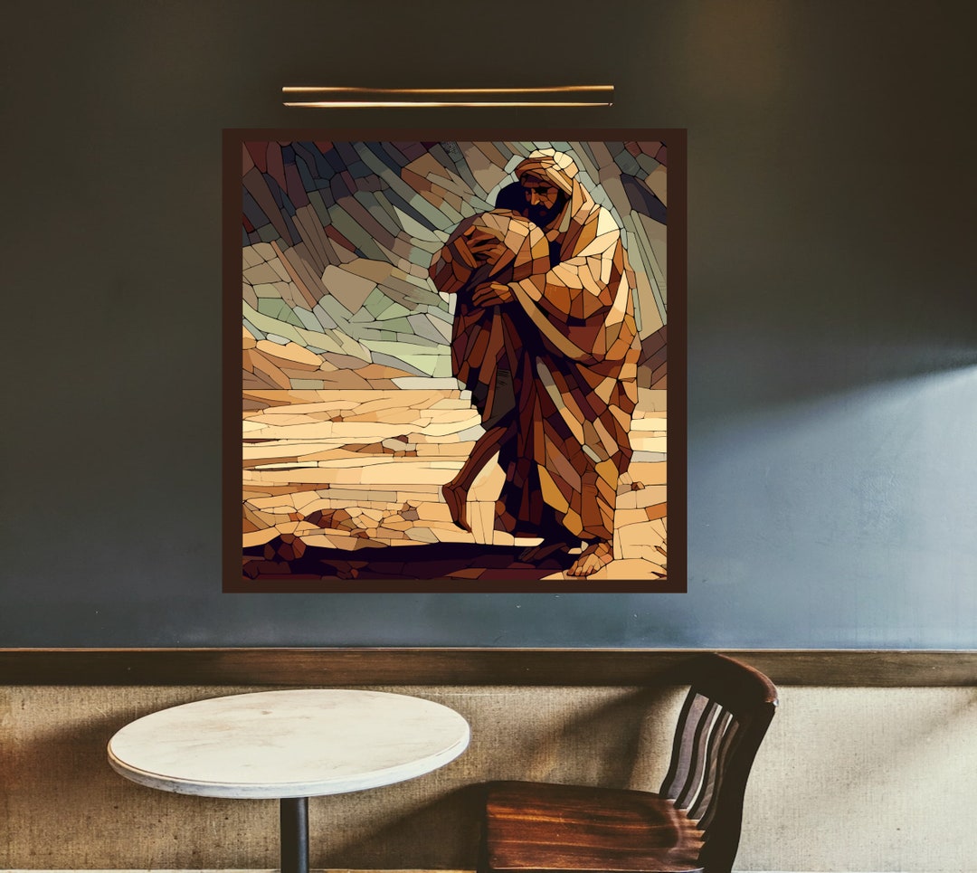 Biblical Prodigal Son Art Print, Religious Parable Decor, Loving Jesus ...