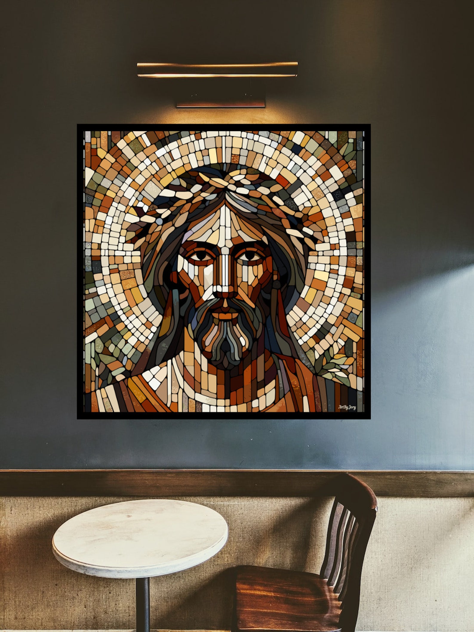 Mosaic Jesus Icon Mosaic Style Jesus Art Christian Mosaic Art Jesus ...