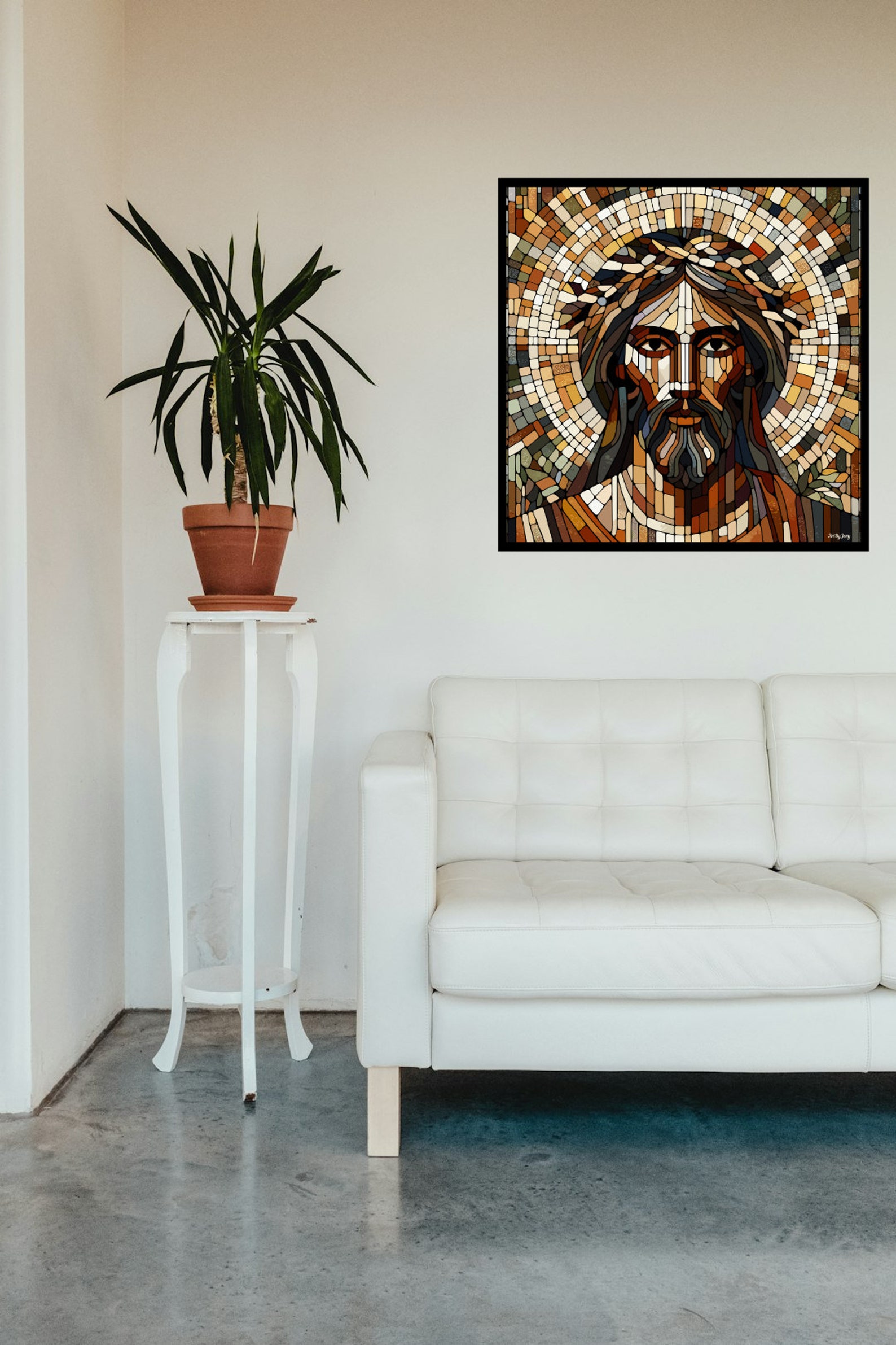 Mosaic Jesus Icon Mosaic Style Jesus Art Christian Mosaic Art Jesus ...