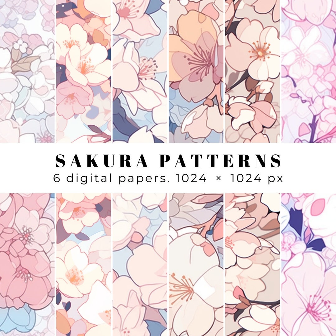 Sakura Pattern Seamless: Anime Cherry Blossom Print (digital Download ...