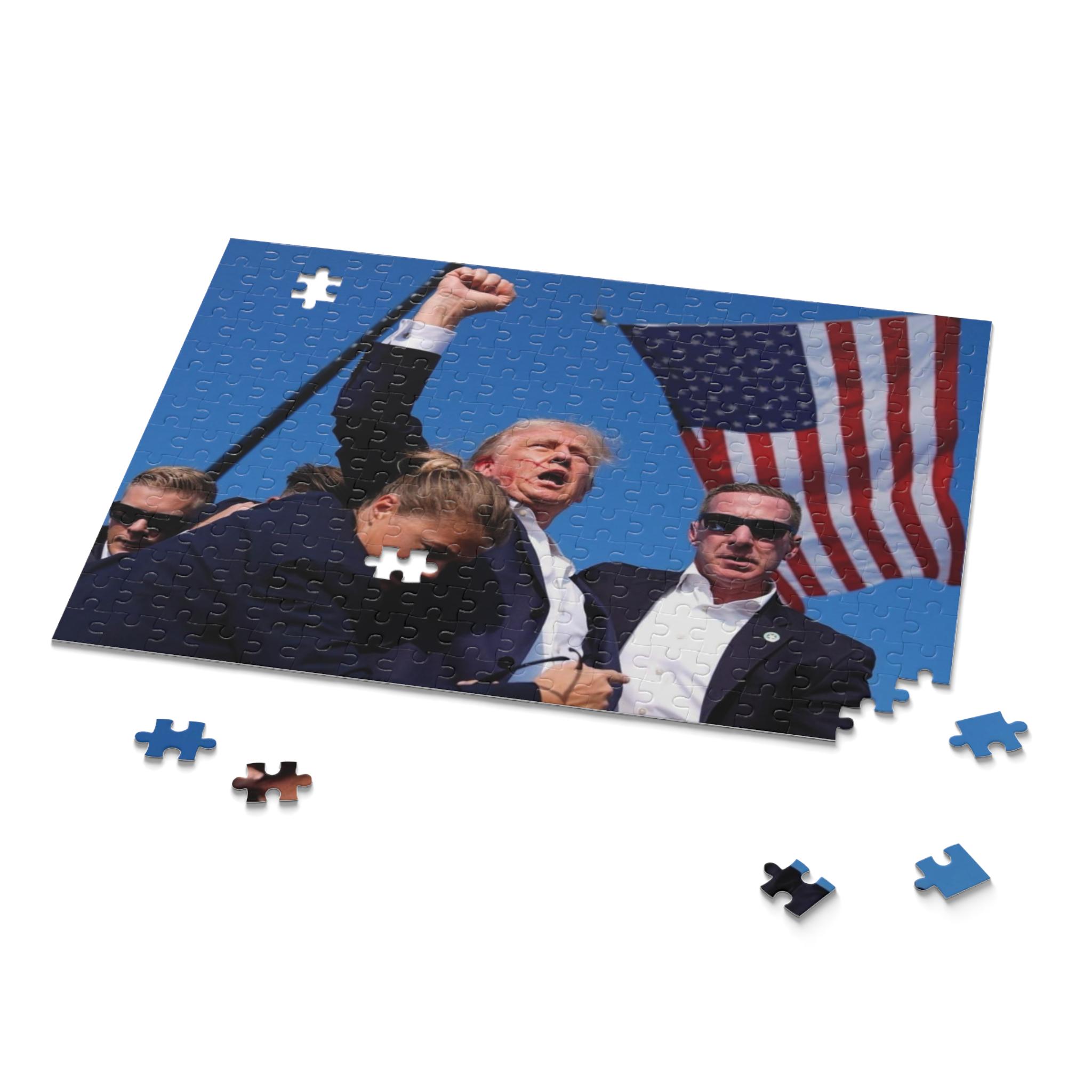 Patriotic Puzzle Featuring American Flag, Perfect for Puzzle ...