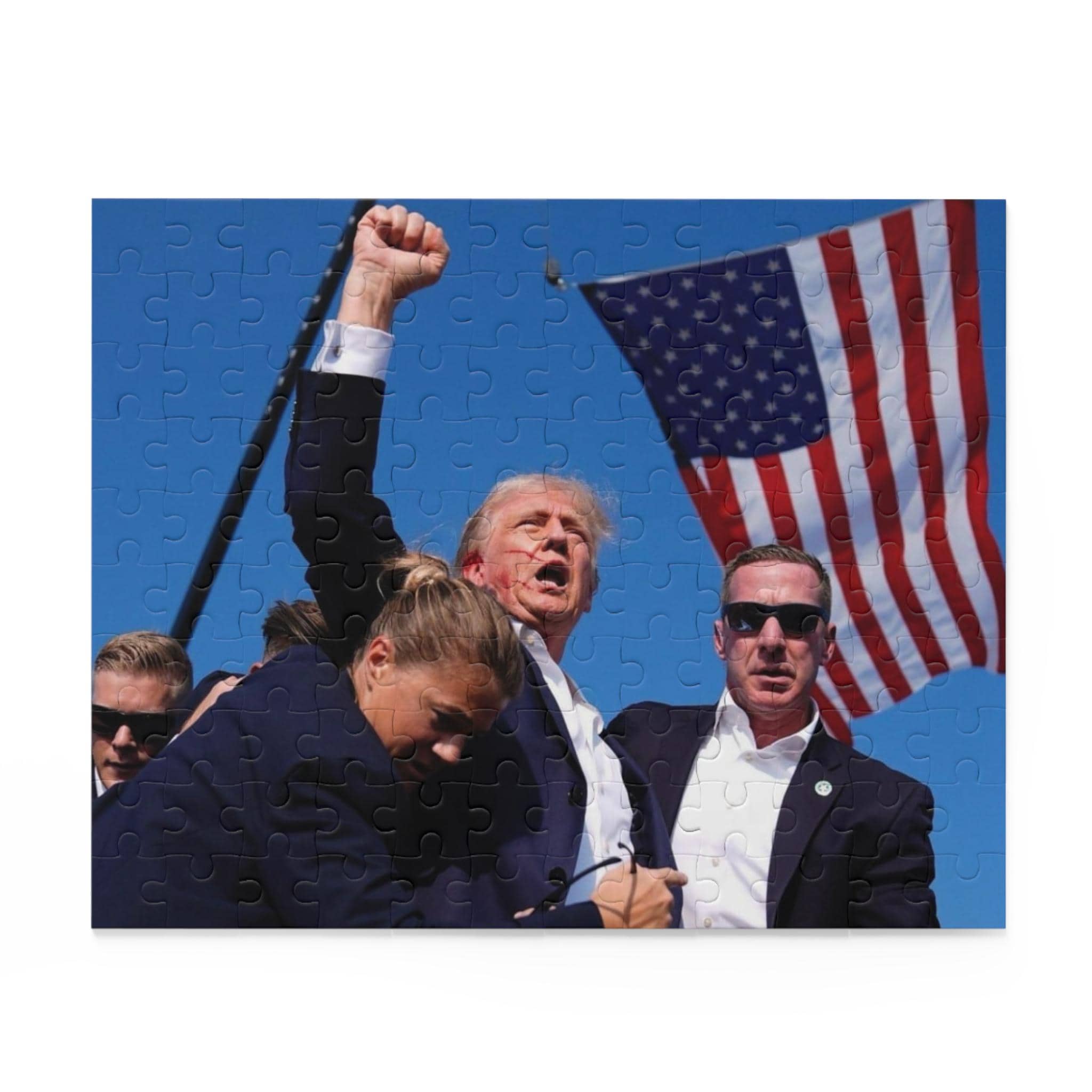 Patriotic Puzzle Featuring American Flag, Perfect for Puzzle ...