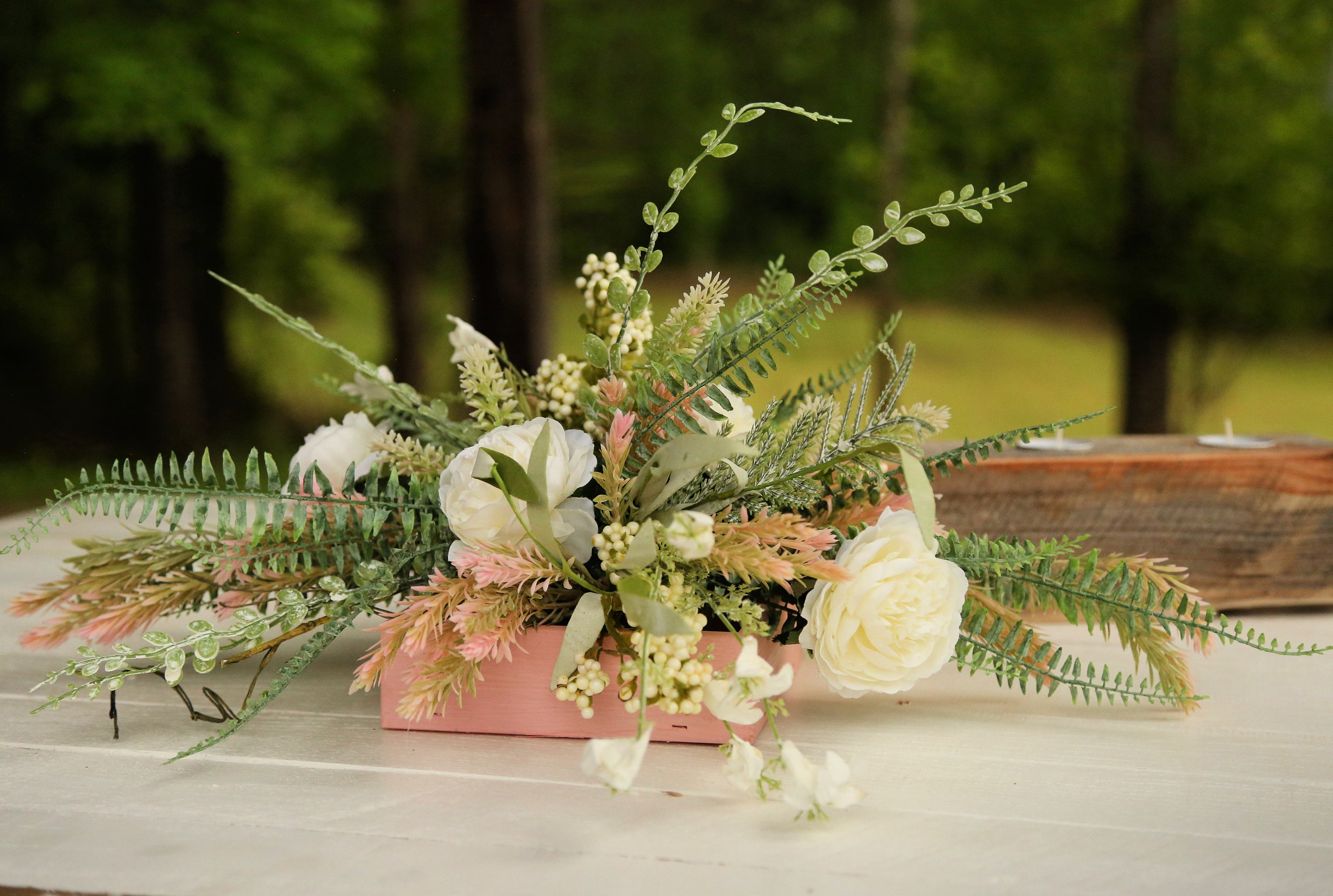 Blushing Bride Cream Garden Roses Fern Ranunculus Rosemary Wrist ...