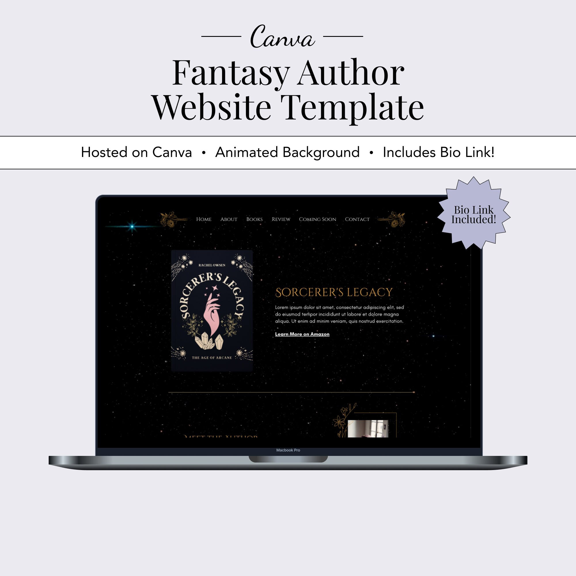Author Website Template, Author Website Design, Writer Website Template, Canva Website Template ...