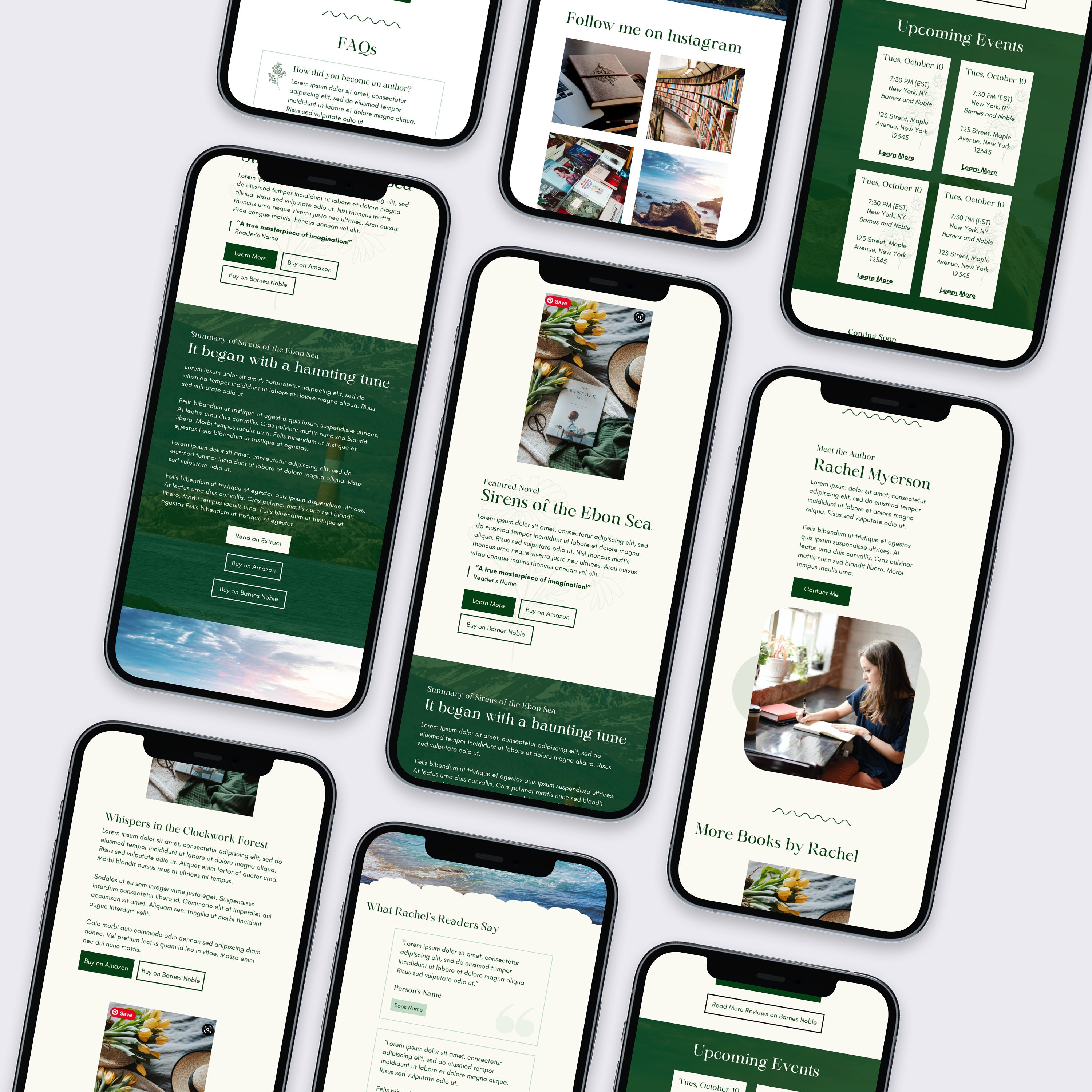 Author Website Template, Author Website Design, Writer Website Template ...