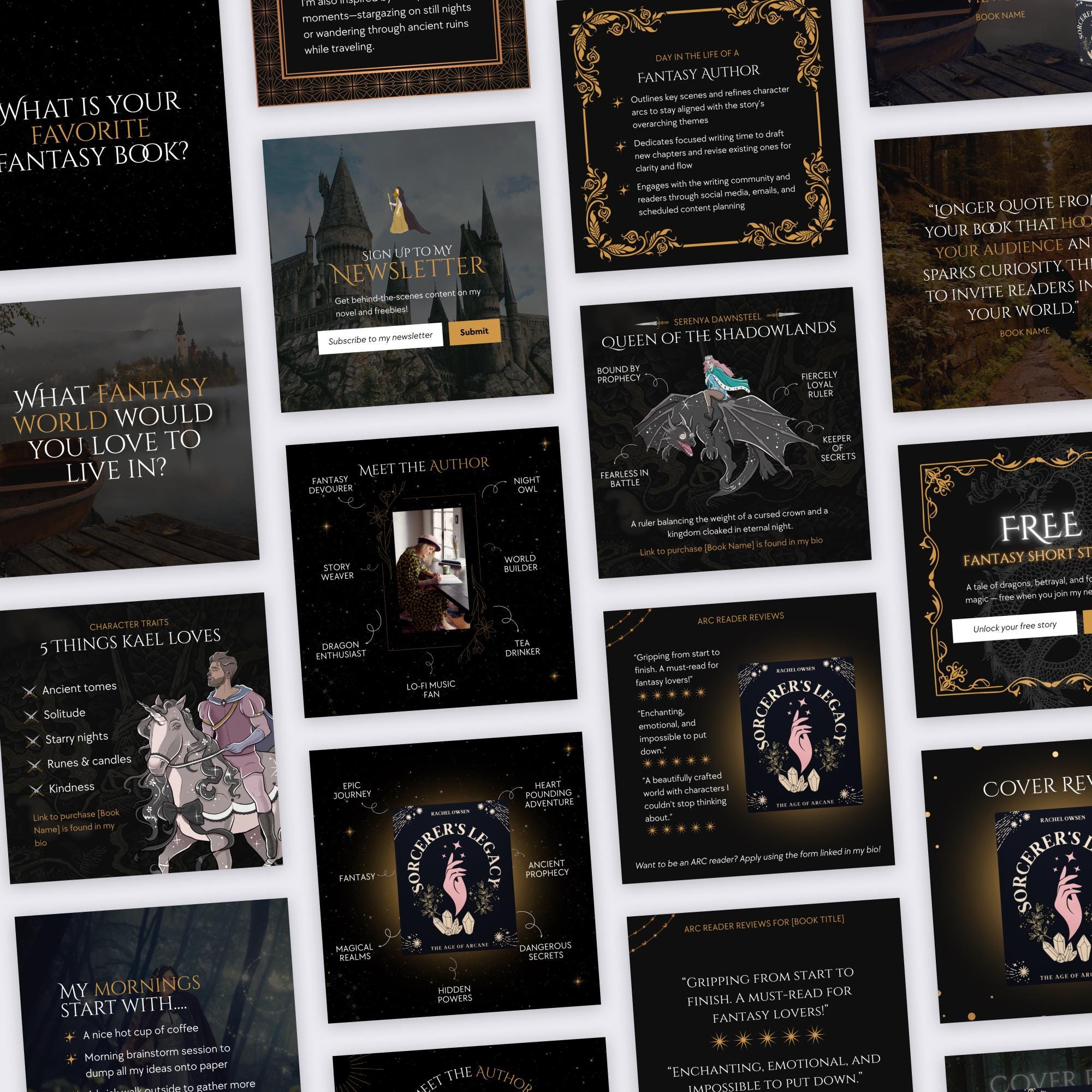 50 Fantasy Author Instagram Templates, Fantasy Author Marketing ...