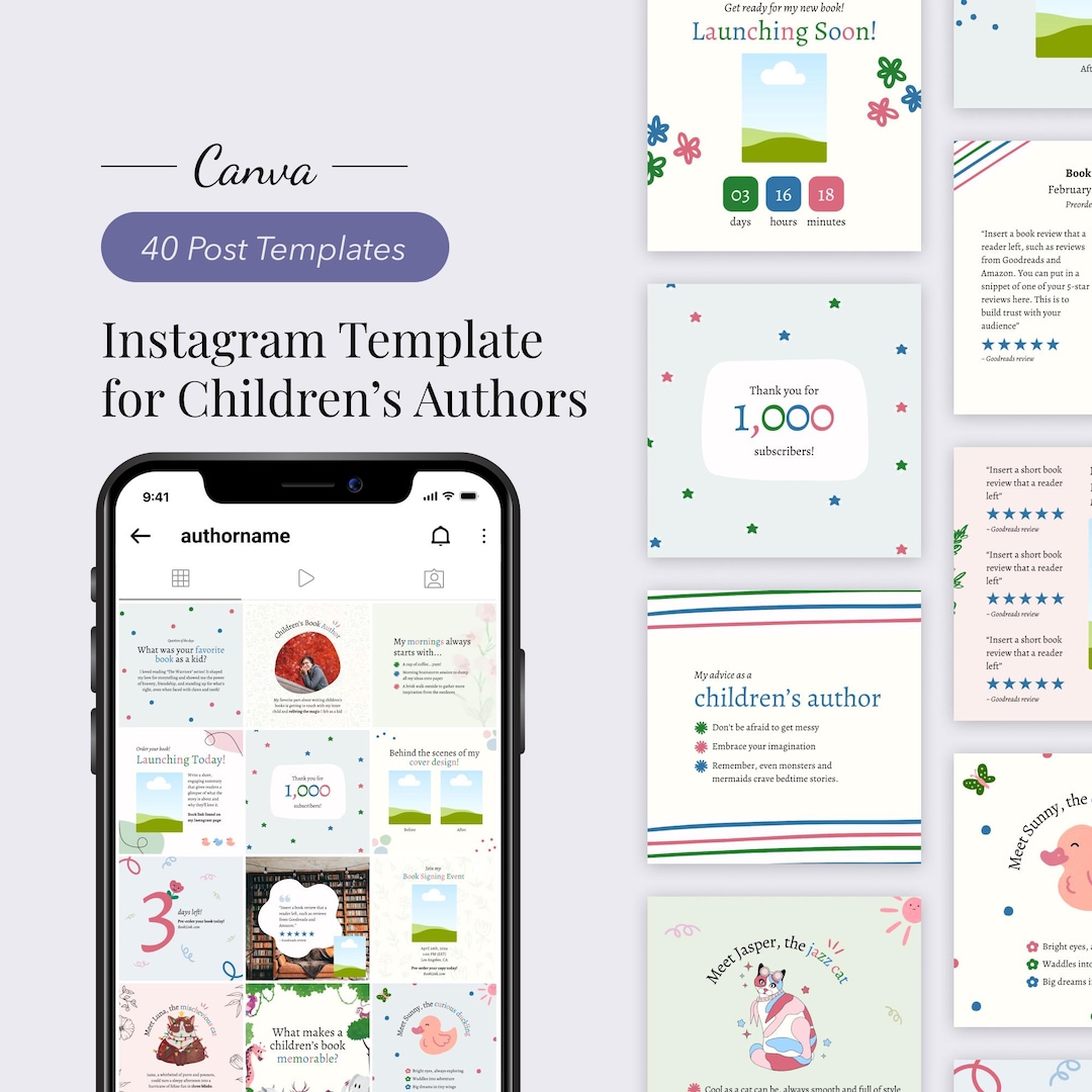 40 Instagram Templates Childrens Book Authors, Bookstagram Template ...