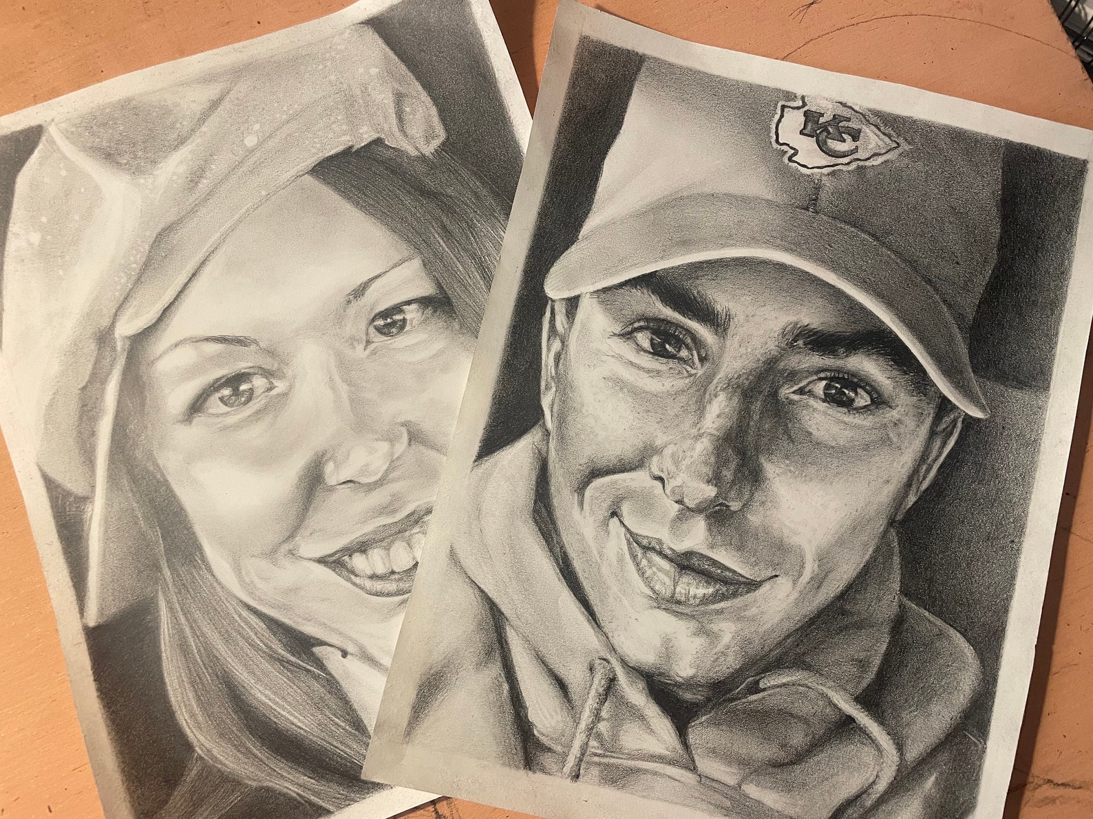 Hand Drawn, Graphite, Custom Portrait, 9inx12in (single Subject, Head ...